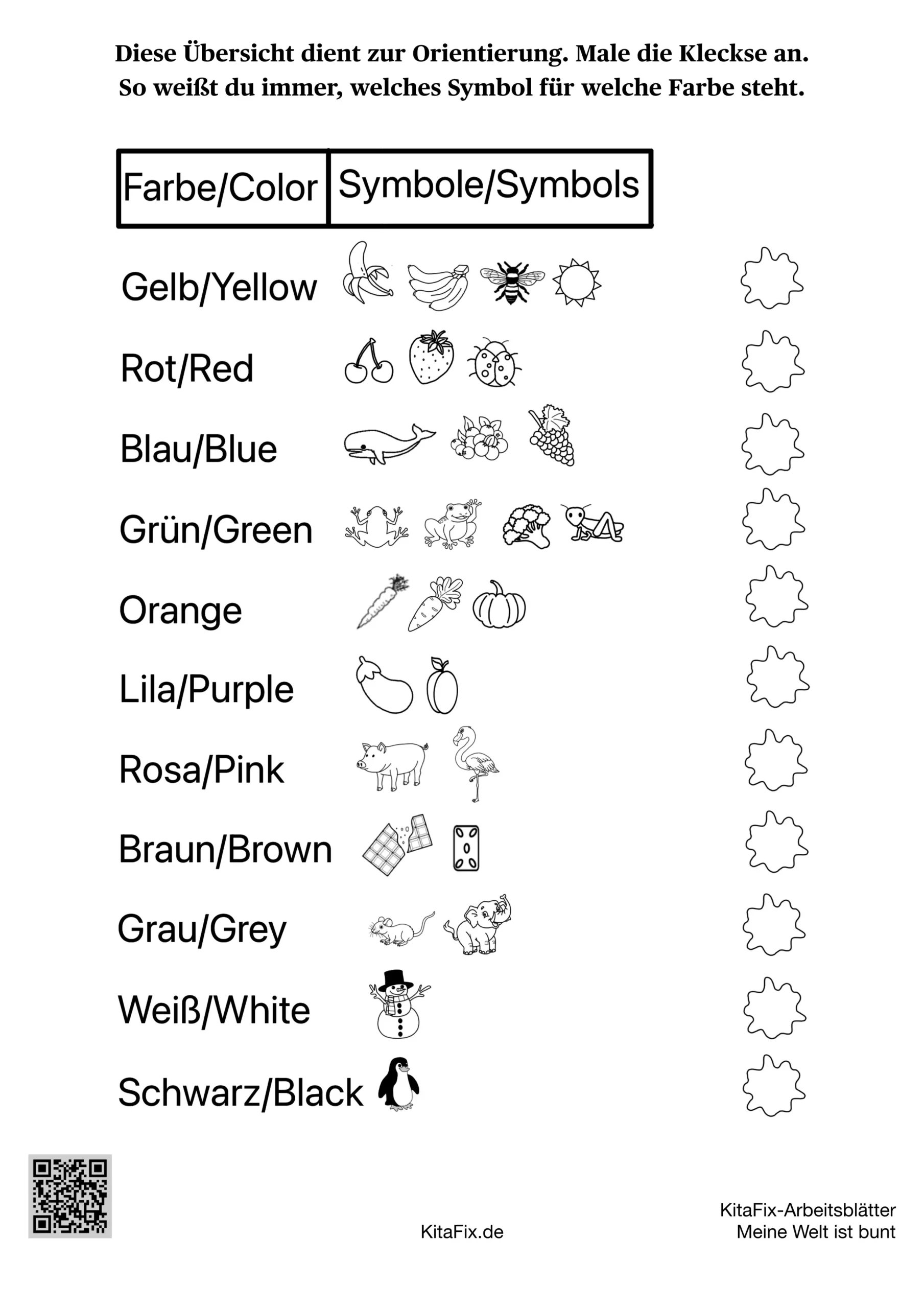 Diese Übersicht dient zur Orientierung. Male die Kleckse an - kitafix.de